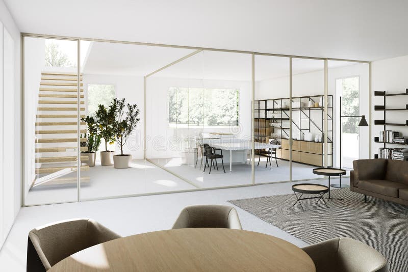 Modern Home Interior in Minimal Style Stock Image - Image of cottage ...