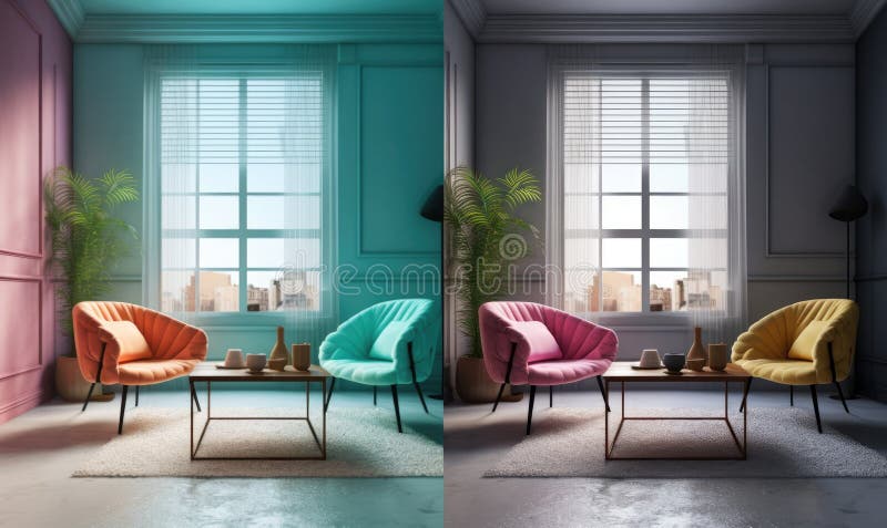 Modern Home Makeover: Bold Colors for a Fresh New Look Stock ...