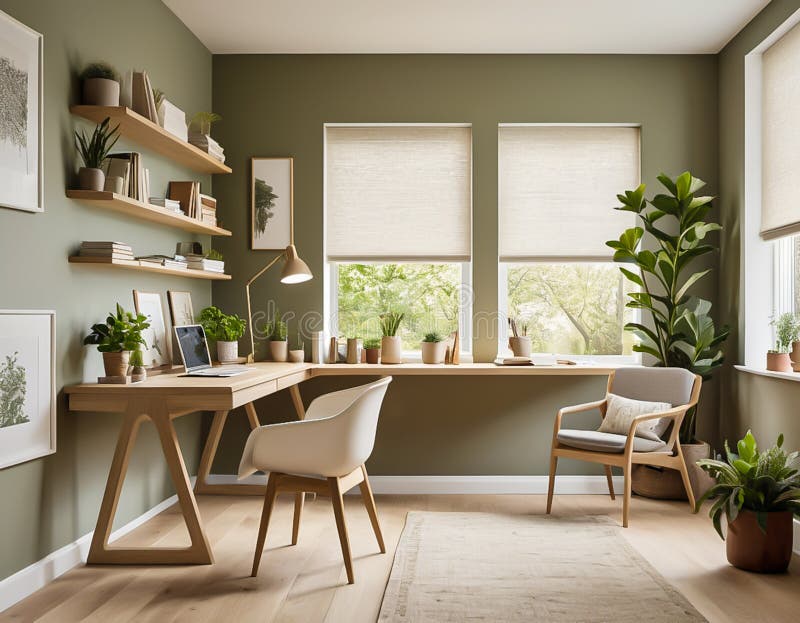 Modern Home Office with Natural Elements and Minimalist Design Ideal ...
