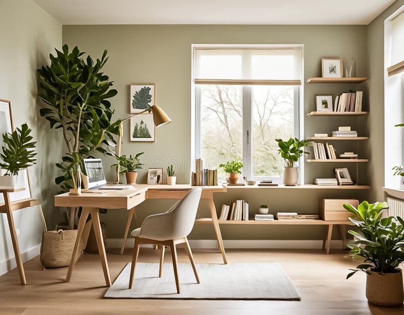 Serene Minimalist Interior Light Wood Calming Background Open Space ...