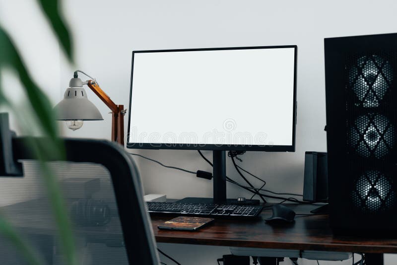 Modern Home Office with PC Workstation for Graphic Designers Stock ...