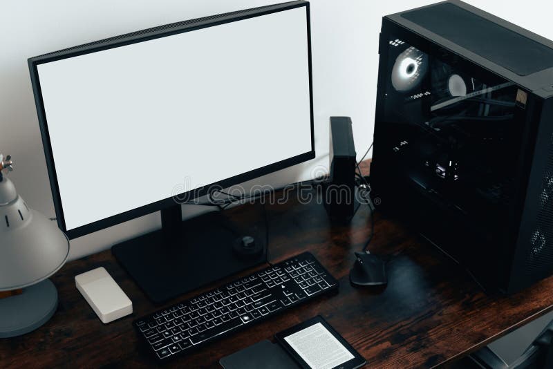 Modern Home Office with PC Workstation for Graphic Designers Stock ...