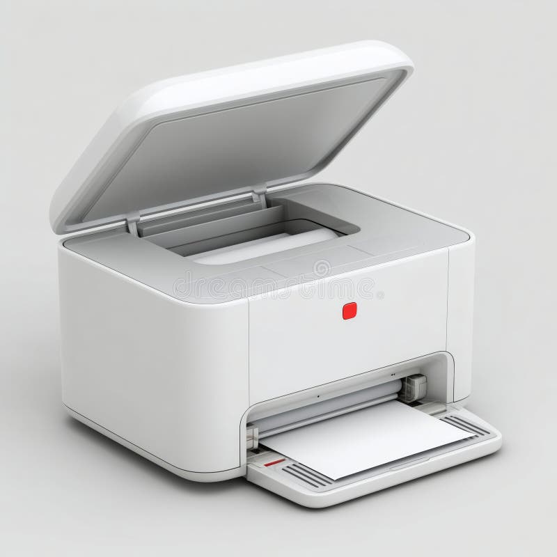 Modern Home Office Printer with an Open Paper Tray Ready for Printing ...