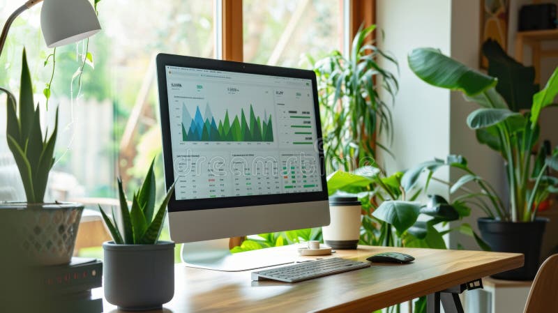 Modern Home Office with Thriving E-commerce Dashboard for Work-Life ...