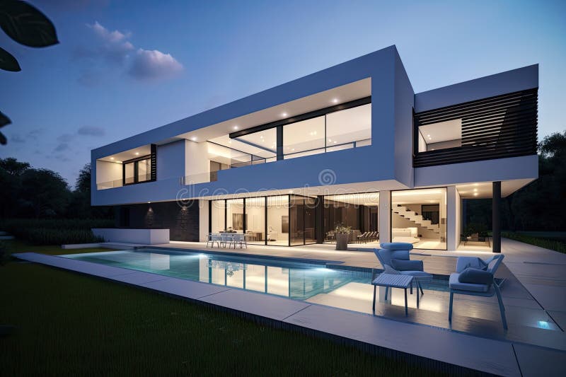 Modern Home, with Open Floor Plan and Sleek Decor, Features Minimalist ...