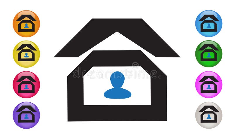Modern Home with People Icon Vector Image Designed for Web Applications ...