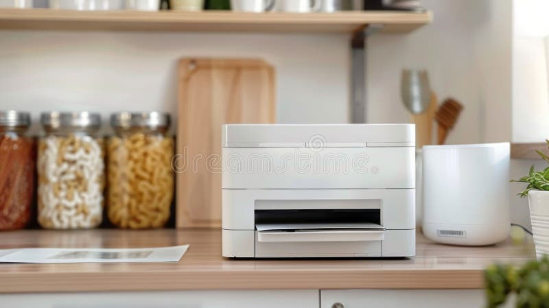 Modern Home Printer in a Stylish Workspace. Generative Ai Stock ...