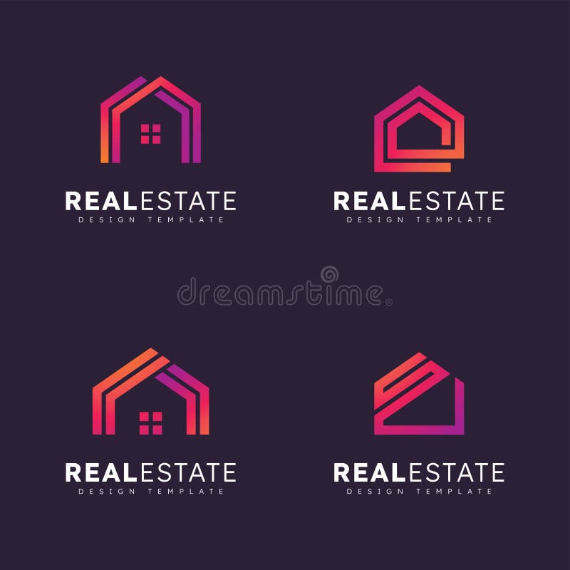 Modern Home Real Estate Vector Logo Template Stock Vector ...