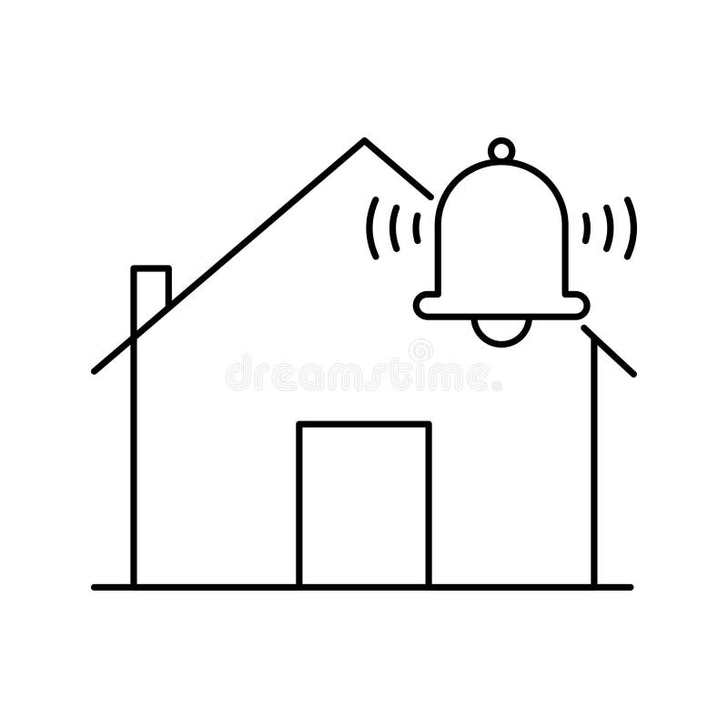 Modern Home Security Alarm Icon Stock Vector - Illustration of home ...