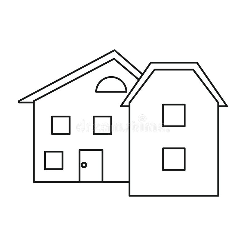 Modern Home Style Windows Outline Stock Vector - Illustration of living ...