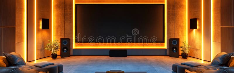 This Modern Home Theater Setup Showcases Vibrant LED Lighting and an ...