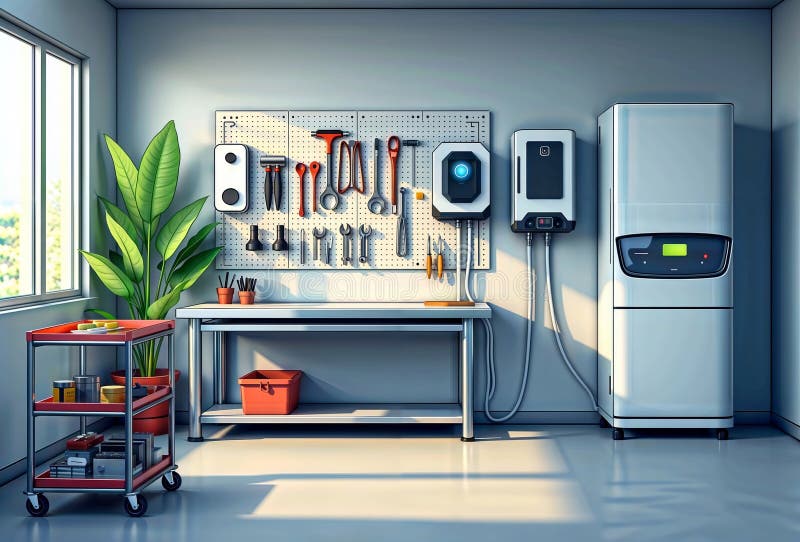 Home Workshop: Tools and Innovation Combined, Generative Ai Stock Illustration - Illustration of ...