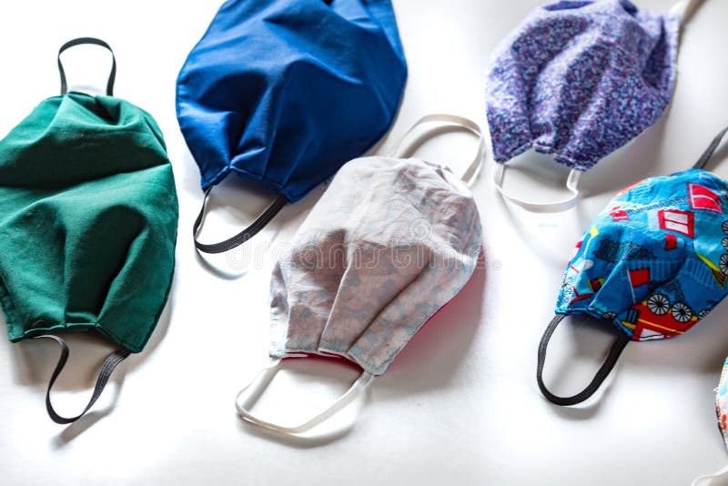 Modern Homemade Masks Using To Protect from Coronavirus. Covid 19 Stock ...