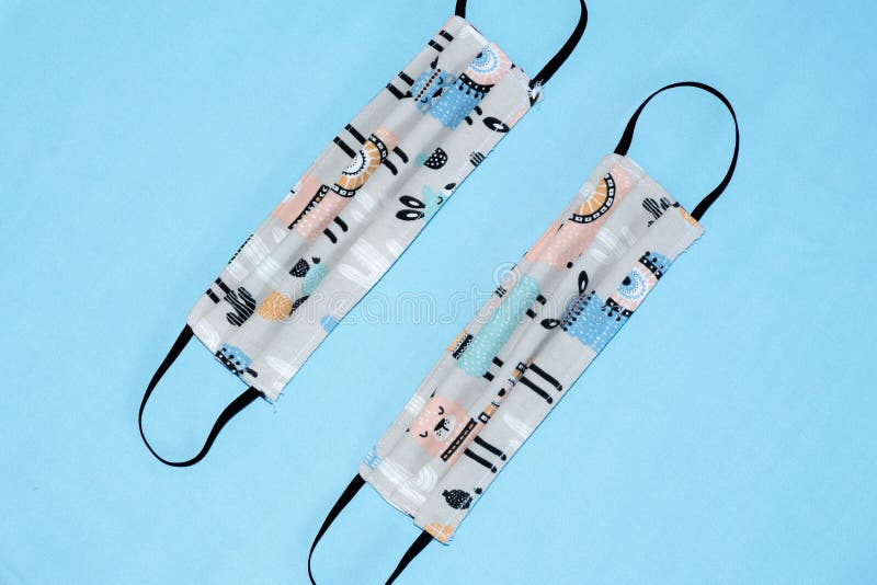Modern Homemade Masks Using To Protect from Coronavirus. Covid 19 Stock ...