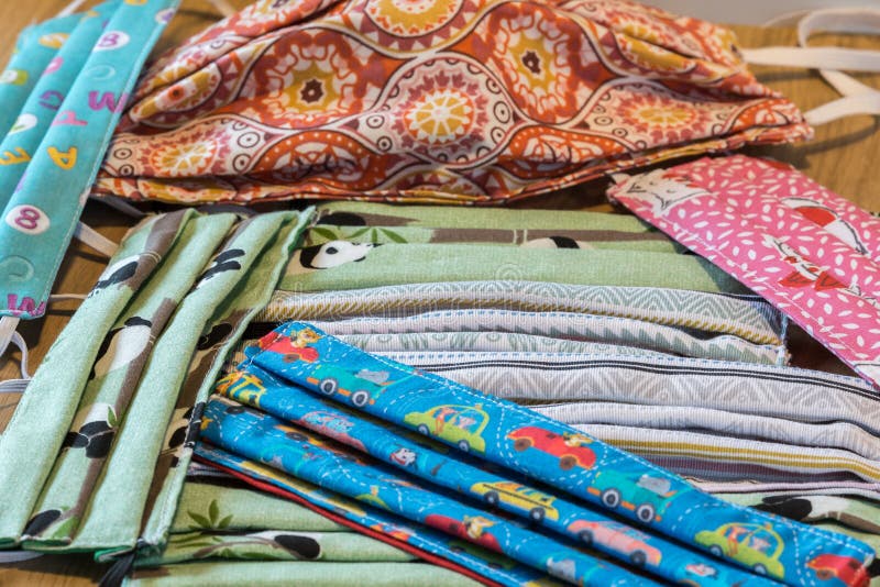 Modern Homemade Masks Using To Protect from Coronavirus. Covid 19 Stock ...