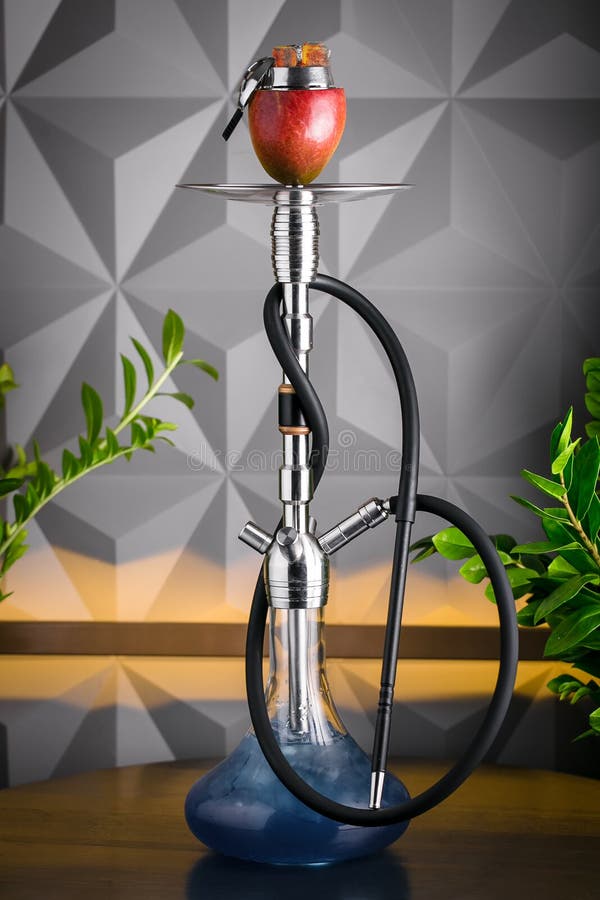 Modern Hookah with Fruit Bowl on the Table Stock Photo - Image of coal ...