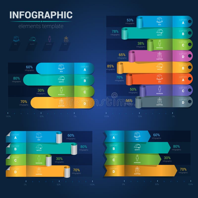 Modern Horizontal Bar Chart Infographics. Creative, Infographic. Stock ...