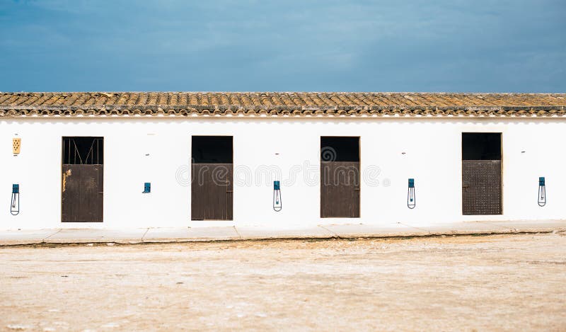 Modern horse stables. stock image. Image of equine, view - 50378117