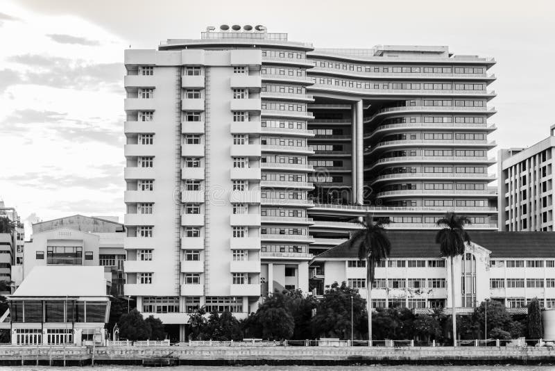 Modern hospital building stock photo. Image of lamp, building - 43984744