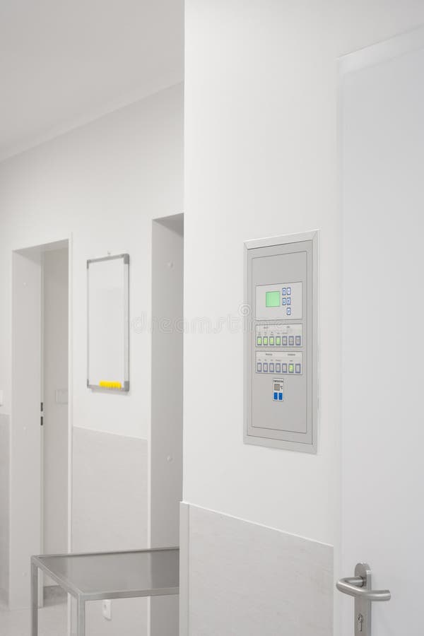 Modern Hospital Interior with Control Panel and Whiteboard Stock Image ...