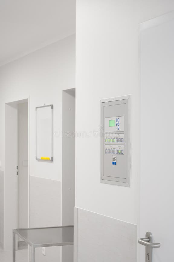 Modern Hospital Interior with Control Panel and Whiteboard Stock Image ...