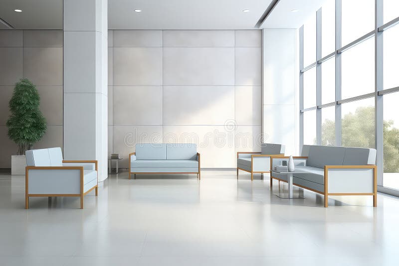 Hospital Lobby Design Elements Set Stock Vector - Illustration of ...