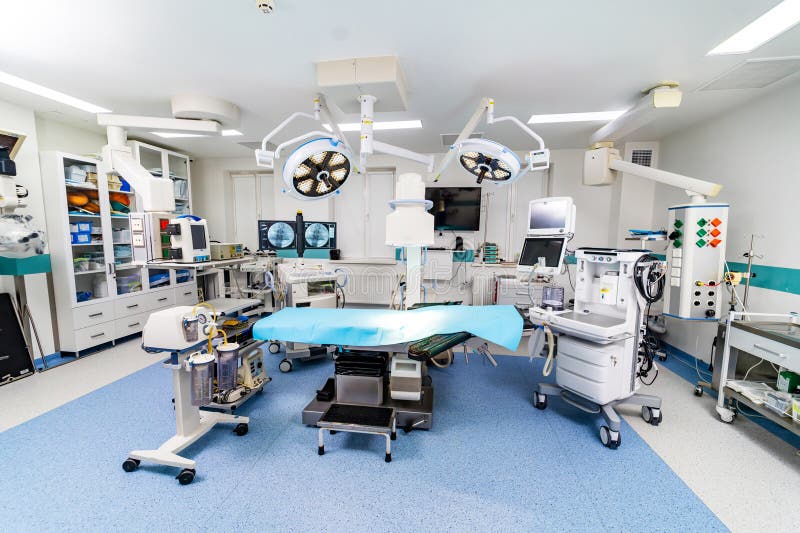 Modern Hospital Operating Room. Surgery Technologies Emergency Ward ...