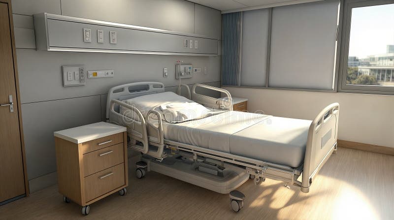 Modern hospital room stock illustration. Illustration of digital ...