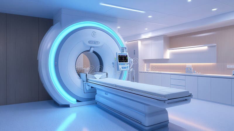 Modern Hospital Room Featuring an Advanced MRI Machine and a ...
