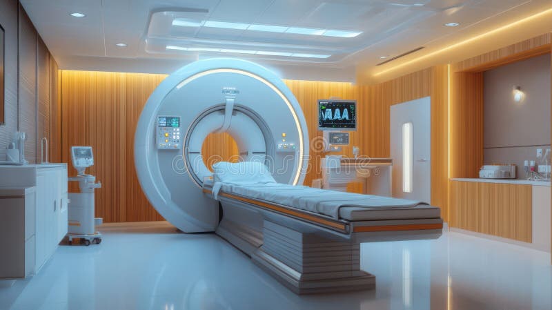 Modern Hospital Room Featuring an Advanced MRI Machine and a ...