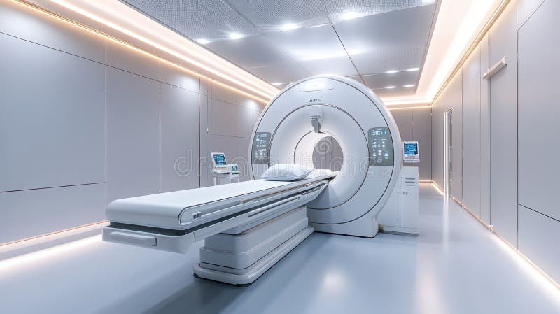 Modern Hospital Room Featuring an Advanced MRI Machine and a ...