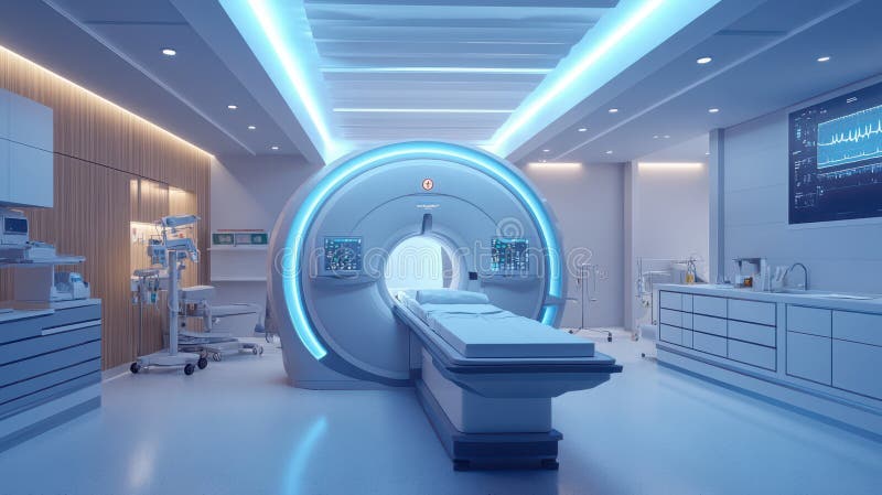 Modern Hospital Room Featuring an Advanced MRI Machine and a ...