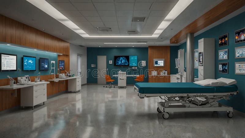 Modern Hospital Room with Medical Equipment and Screens Stock ...