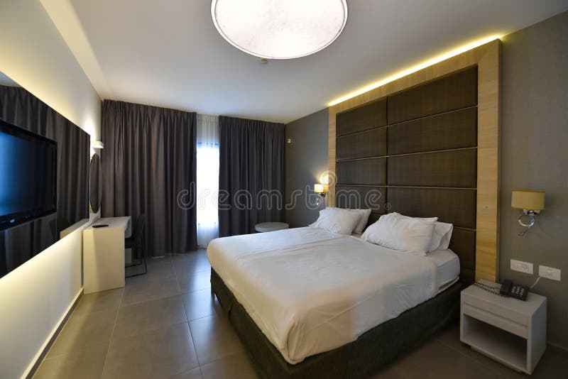Modern Hotel Double Room Interior Design Stock Image - Image of ...