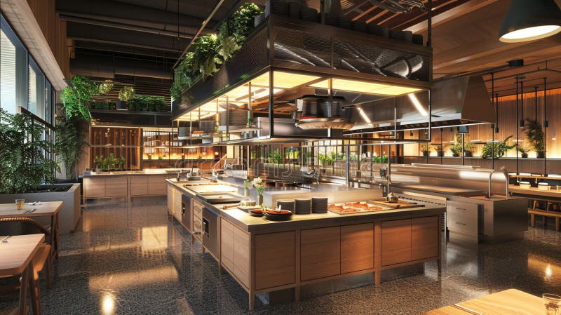 Modern Hotel Eatery Featuring Interactive Chef S Table and Open Kitchen ...