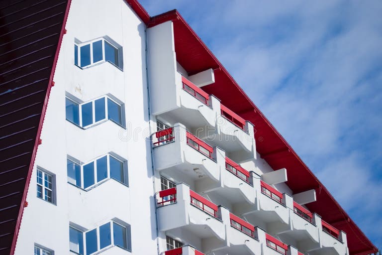 Modern hotel exterior stock photo. Image of slanting, slant - 4924982