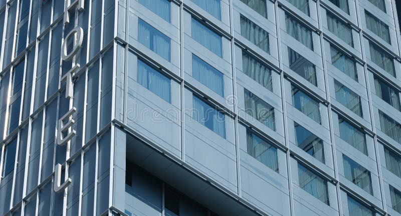 Modern Hotel with Glass Windows Stock Photo - Image of hotel, style ...
