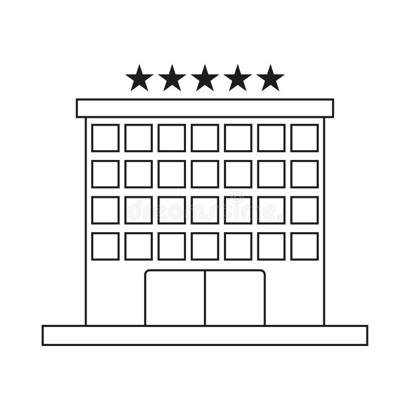 Modern Hotel Icon, Great Design for Any Purposes. Vector Illustration ...