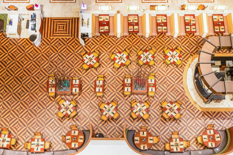 Modern Hotel Lobby from Above Stock Photo - Image of comfortable ...