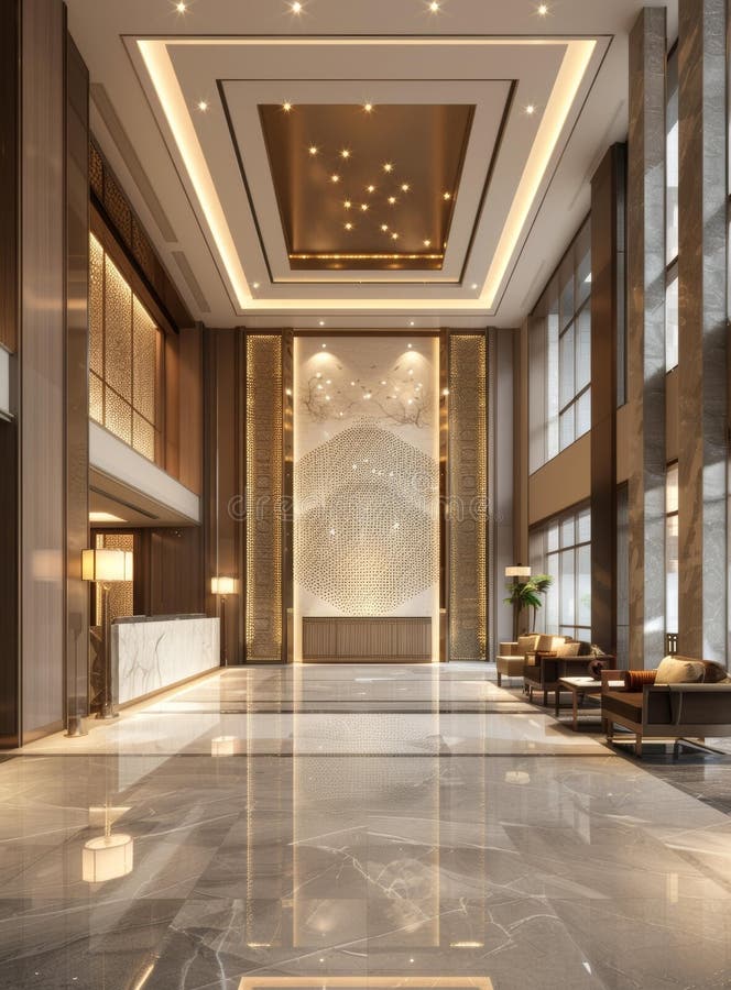 Modern Hotel Lobby Interior Design Illustration Generated Using AI ...