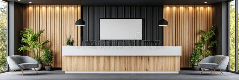 Modern Hotel Lobby Interior Design Generated Using AI. Stock ...