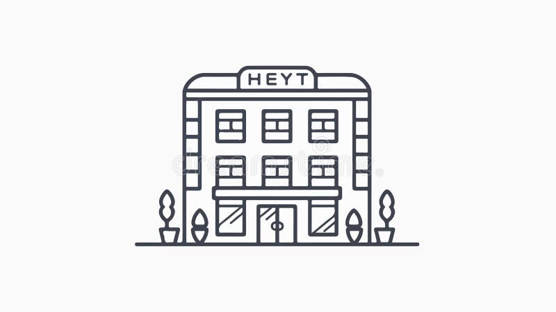Modern Hotel Outline Icon Vector Illustration Stock Vector ...