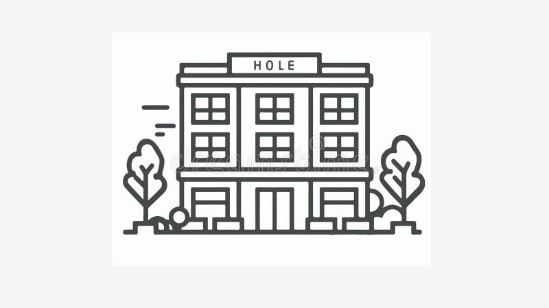 Modern Hotel Outline Icon Vector Illustration Stock Vector ...