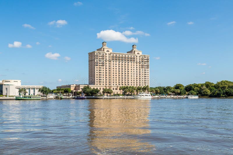 Modern Hotel on Savannah River Stock Photo - Image of travel ...