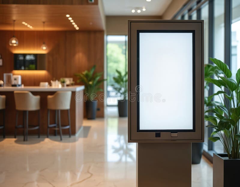 Modern Hotel Self Service Kiosk with Blank High Resolution Screen ...