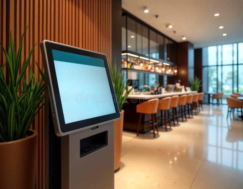 Modern Hotel Self-service Kiosk with High-resolution Touch Screen ...