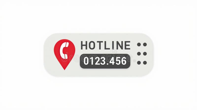 Modern Hotline Contact Icon with Rounded Design and Bold Features Stock ...