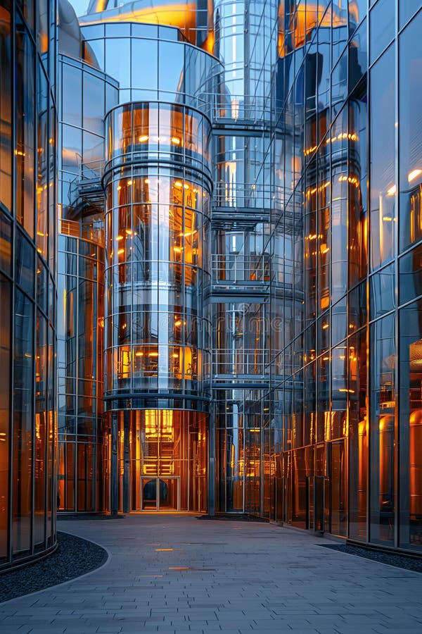 A Modern Hourglass of an Architecture with Cylindrical Glass Structures ...