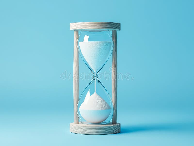 A Modern Hourglass on a Blue Background Symbolizing the Passage of Time ...
