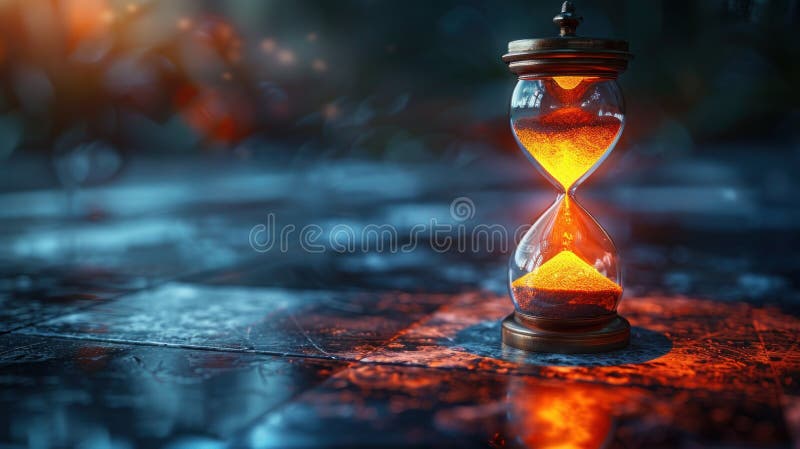 Modern Hourglass on Bright Background for Business Deadline and Time ...